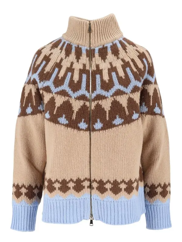 Ermanno Scervino Fair Isle Zip-up Cardigan - Beige