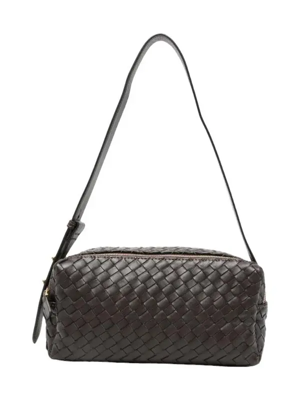 ELLEME PARIS Woven Shoulder Bag - Dark Brown