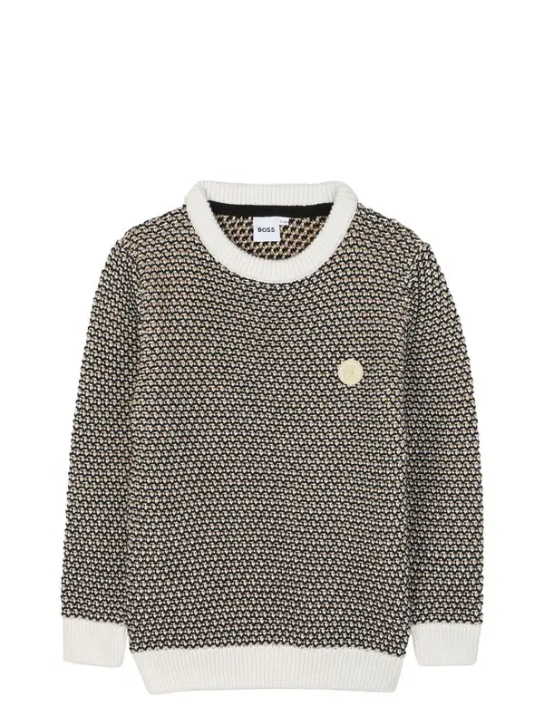 Hugo Boss Boss Textured Crewneck Sweater - Black