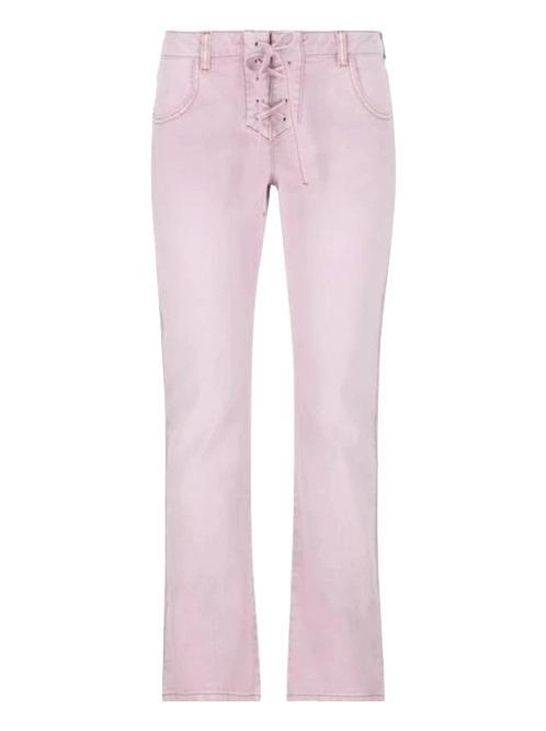 Isabel Marant Étoile Straight Leg Denim Jeans With Lace-up Front - Pink