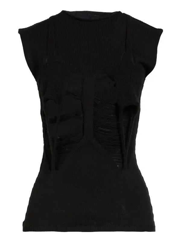 Rick Owens Knit Short Sleeve Top - Black