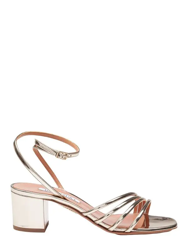 AQUAZZURA 50mm Latour Block-heel Sandals - Nude