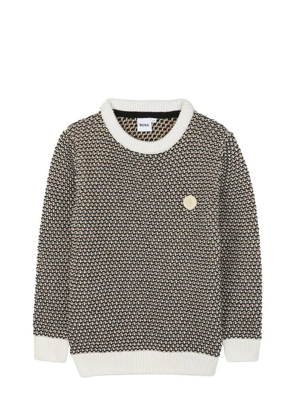 Hugo Boss Textured Crewneck Sweater - Black