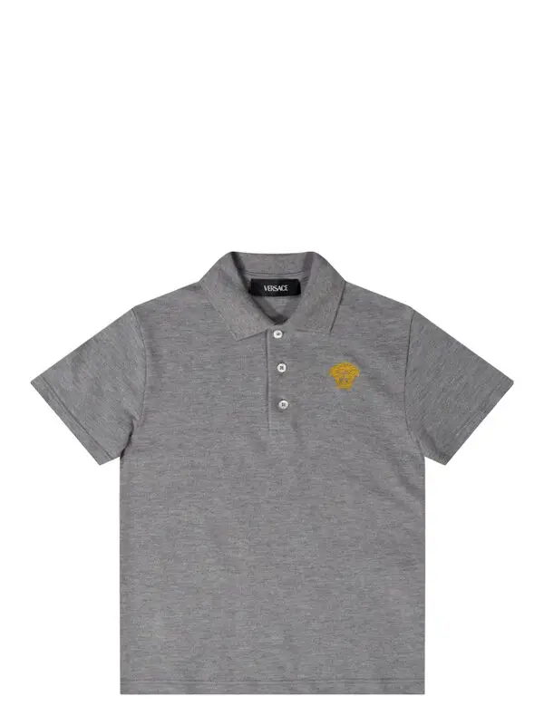 Versace Solid Color Polo Shirt - Gray