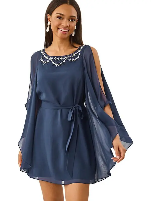 Lilly Pulitzer® Marguerite Silk Caftan - Navy
