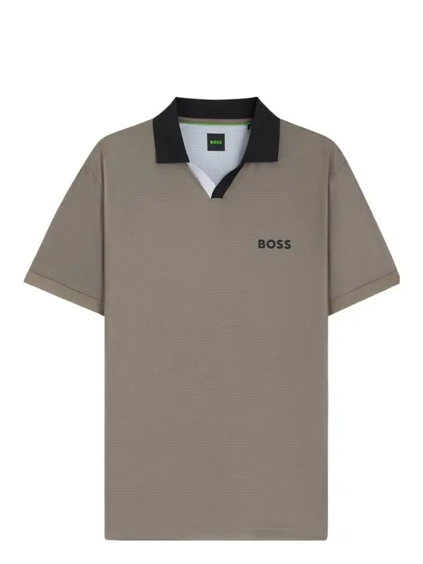 Hugo Boss Contrastcollar Shortsleeve Polo Shirt - Gray