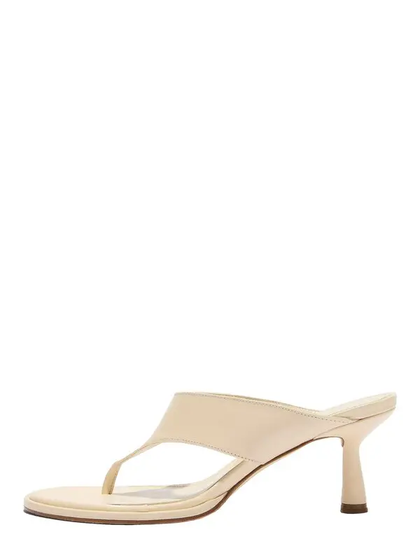 AeydĒ Thong Heeled Mule Sandals - Nude