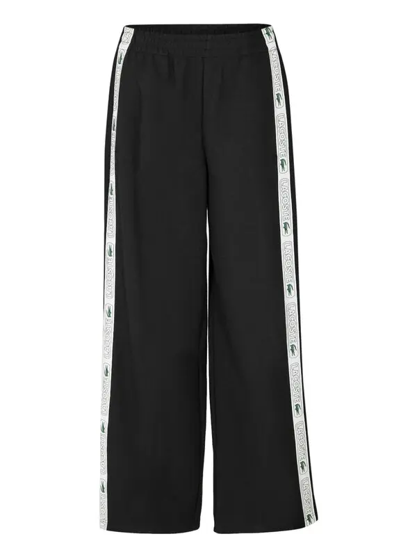 Lacoste Wide Leg Jogging Bottoms With Side Logo Detail - Black