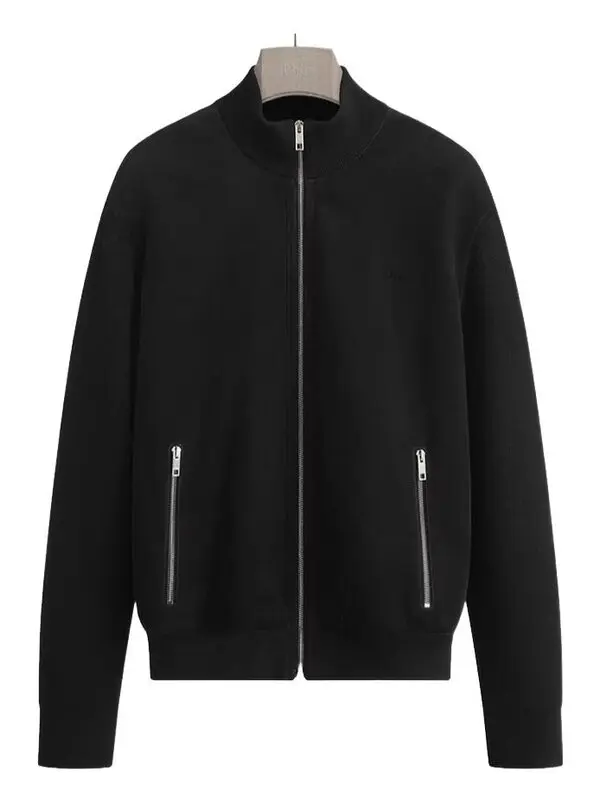 Dior Zip-up Lambskin Jacket With Signature Detail - Black