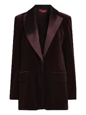 MAXCO. Max&co. Velvet Single-breasted Blazer - Black