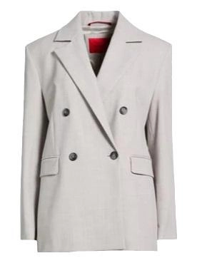MAXCO. Max&co. Double-breasted Worsted Suiting Blazer - White