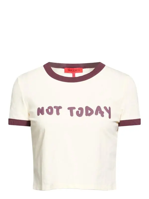 MAXCO. Max&co. Two-tone Short-sleeve T-shirt - Ivory