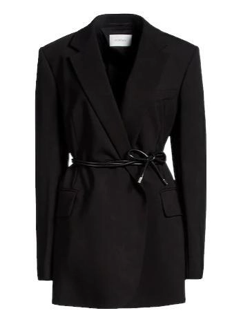 Sportmax Slim-fit Belted Double-breasted Crepe Blazer - Black