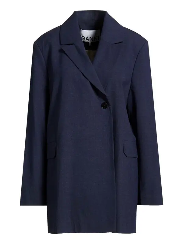GANNI Single-breasted Blazer - Black