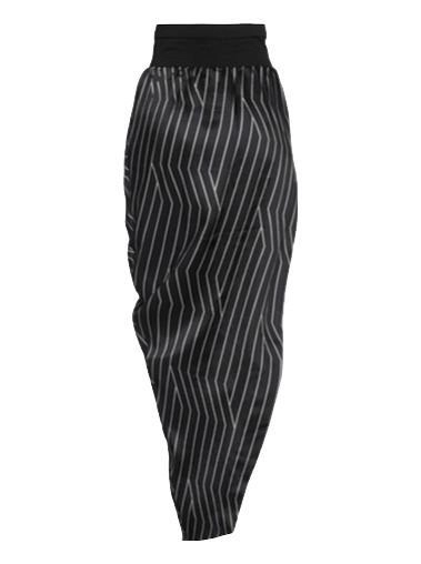 Rick Owens Striped Satin Bodycon Skirt - Black