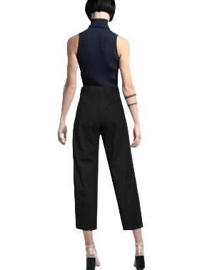 GANNI High-waisted Pinstripe Tailored Trousers - Black
