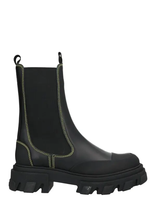 GANNI Chelsea Platform Ankle Boots - Black