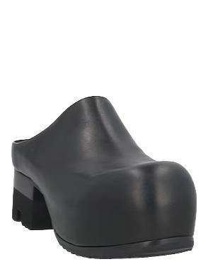 Rick Owens Leather Platform Clogs - Black