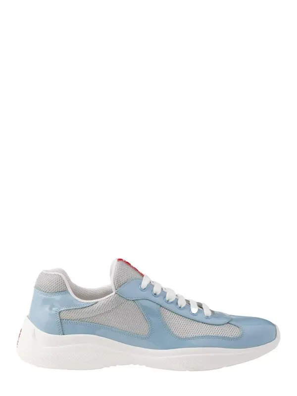 Prada Patent Leather And Technical Fabric America's Cup Sneakers - White