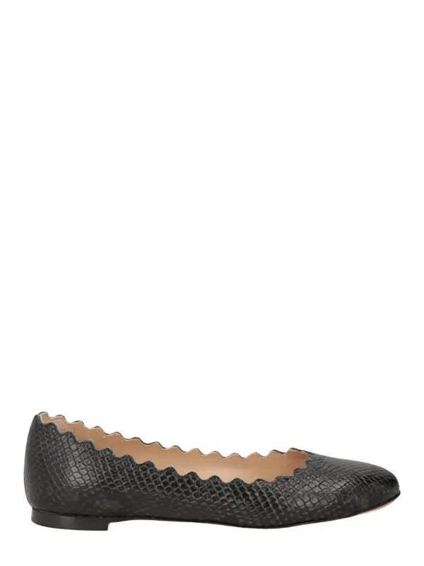 Chloé Snake-effect Ballet Flats - Black