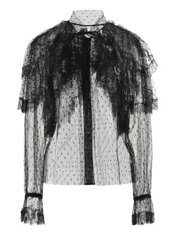 Dolce & Gabbana Lace Ruched Blouse - Black