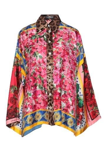 Dolce & Gabbana Floral Print Twill Shirt - Pink