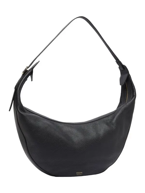 Khaite Lettering Detail Shoulder Bag - Black