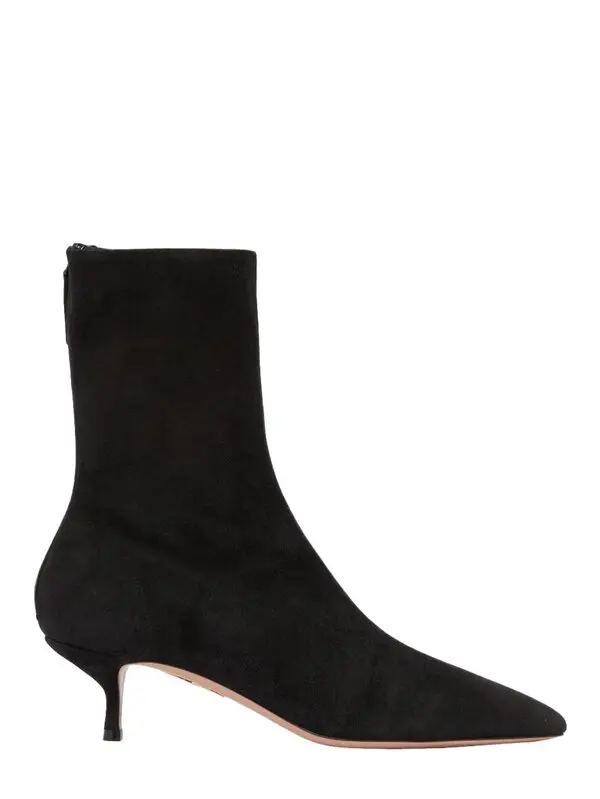 AQUAZZURA Pointed Toe Zip Up Ankle Boots - Black