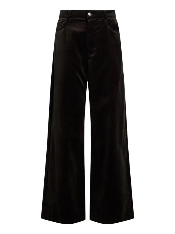 Max Mara Loose-fit Velvet Trousers - Black