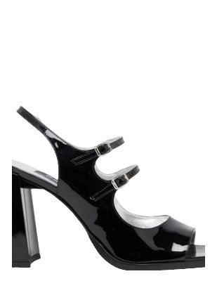CAREL Squaretoe High Heel Sandals - Black