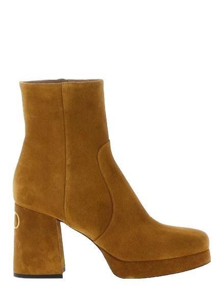 Valentino Garavani Suede Ankle Boots With Graphic Detailing - Brown