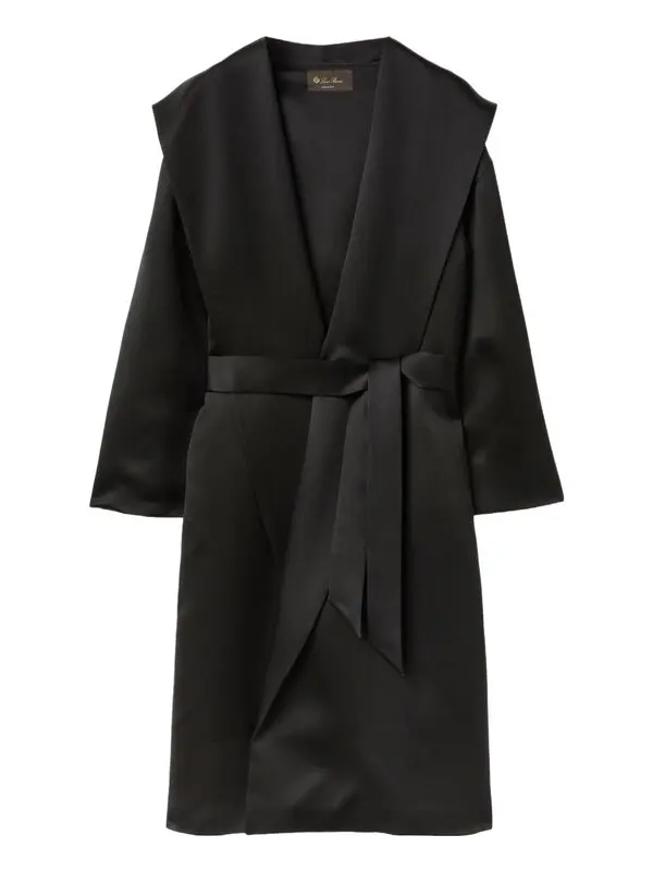 Loro Piana Long Sleeve Belted Coat - Black