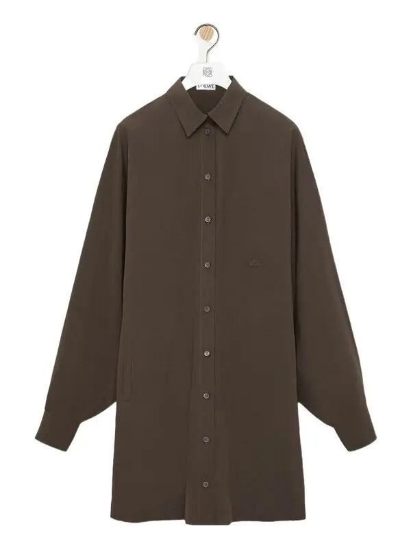 Loewe Long-sleeve Shirt Dress - Brown