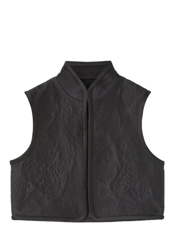 Loro Piana Stand Collar Vest With Satin Trim - Black
