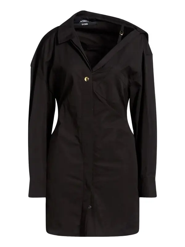 Jacquemus Minimal Shirt Dress - Black