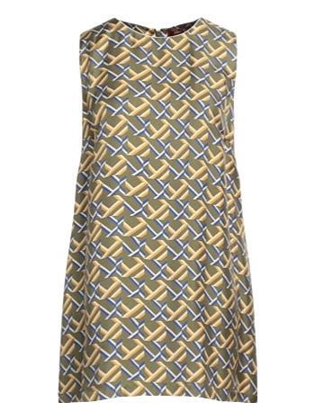 Max Mara Printed Satin Sleeveless Crewneck Top - Green