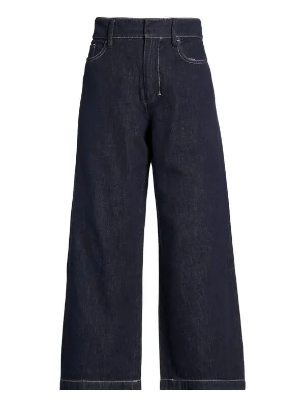 Max Mara Wide-leg Cropped Dark Wash Denim Trousers - Blue
