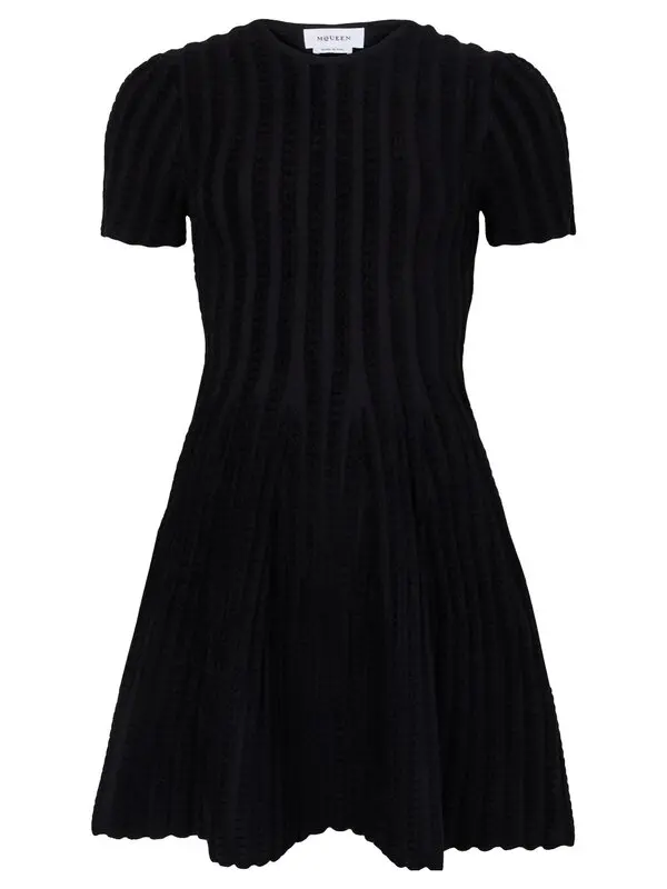Alexander McQueen Asymmetrical Mini Dress - Black