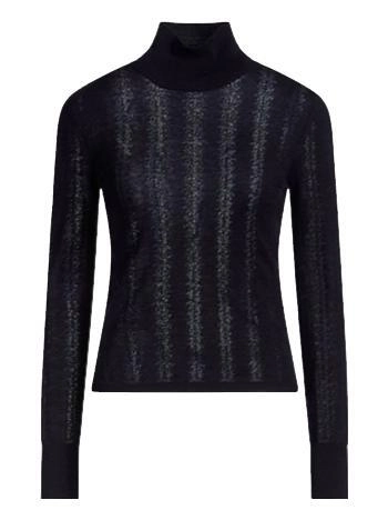 Max Mara Pointelle Knit Turtleneck Sweater - Blue