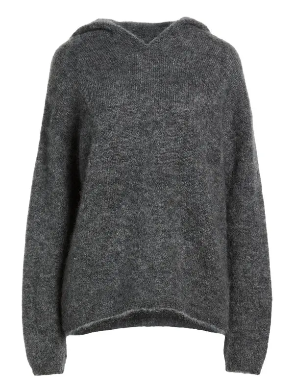 Max Mara Knitted Hooded Jumper - Grey