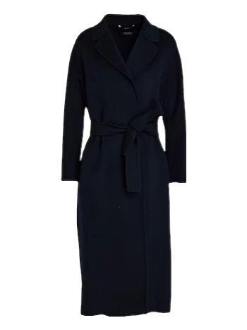 Max Mara Belted Wool Coat - Blue