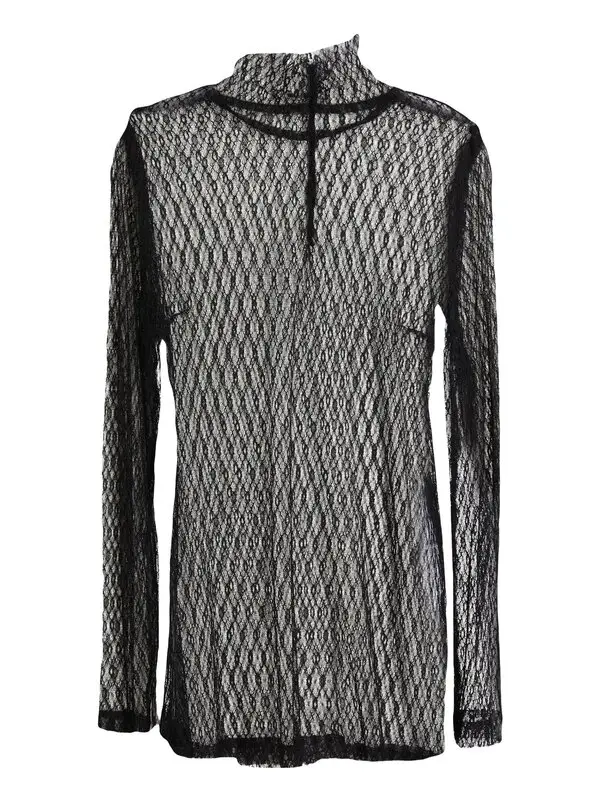 Dolce & Gabbana Lace Turtleneck Top - Black