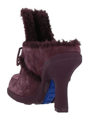 Burberry Mules With Shearling Lining And Bow Detail - Purple