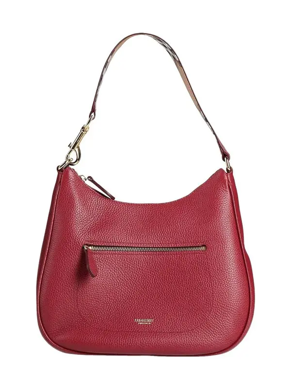 Burberry Hobo Bag In Pebbled Leather - Red