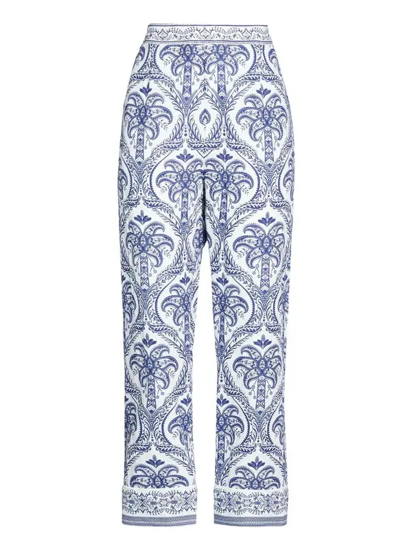 Farm Rio Paisley Print Straight-leg Trousers - Blue