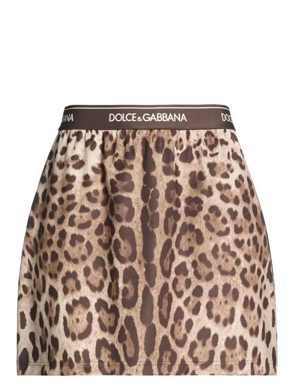 Dolce & Gabbana Leopard Print Flared Skirt - Brown