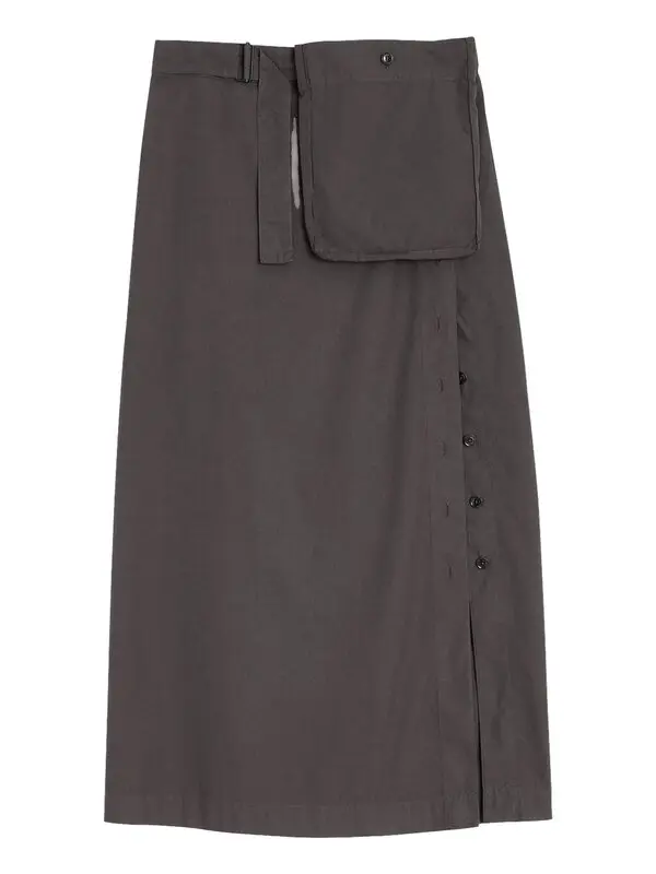 LEMAIRE Maxi Straight Skirt With Belted Waist - Brown