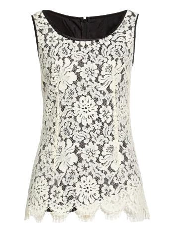 Dolce & Gabbana Sleeveless Lace Top - White