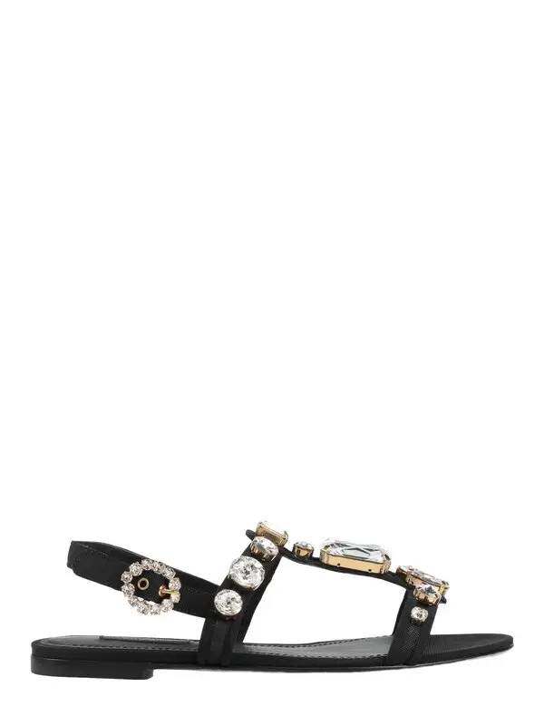 Dolce & Gabbana Embellished Grosgrain Slingback Sandals - No