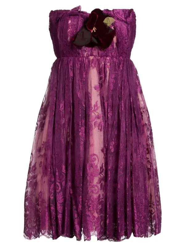 Dolce & Gabbana Sleeveless Lace Dress - Red